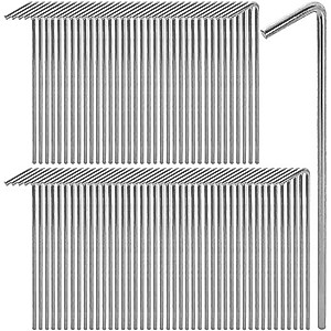 100 Pack Tent Stakes 6-3/4”Galvanized Steel Tent Pegs, Garden Edging Fence Hooks Pegs for Camping, Shelters, Tarp, Canopies, Christmas Decoration Stakes