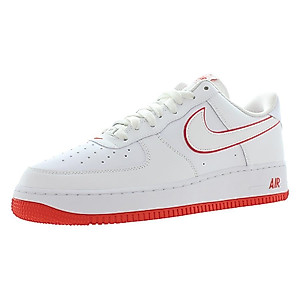 Nike Air Force 1 '07 White/White-Picante Red-White Mens Size 8.5