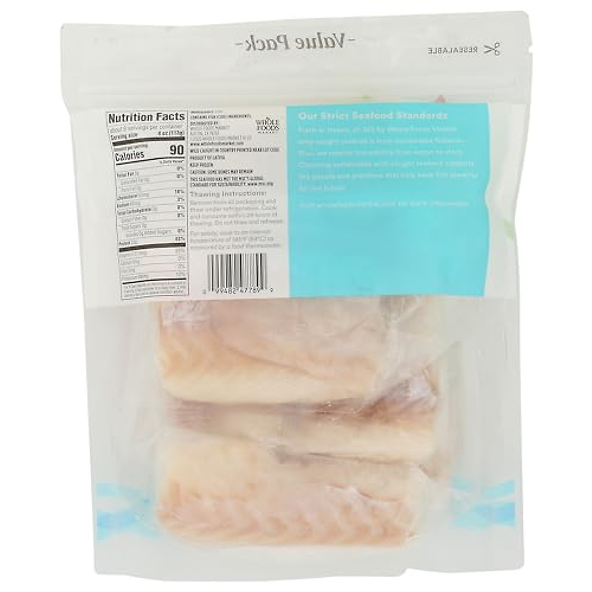 365 by Whole Foods Market, Value Pack Cod Fillet Wild Frozen MSC, 32 Ounce