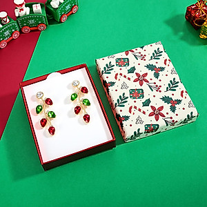 INNERDIVA Colorful Christmas Light Bulb Earrings Christmas Dangle Stud Earrings Holiday Earrings for Women