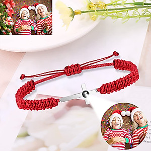 Certykllp Personalized Men Women Photo Cross Bracelet With Picture Inside Custom Photo Projection Bracelet With 100 Languages I Love You Memorial Picture Charm Bracelets Best Friend Gift