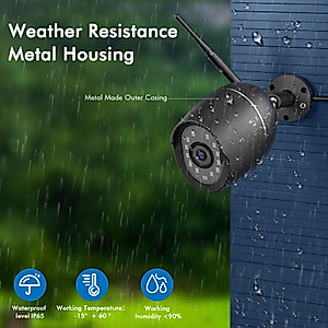 2 Pack GOAOFOEOI 1080P WiFi Full Metal Case Cameras for Home Security Outdoor Waterproof Bullet Camera Two-Way Audio, Motion Detection Alert, SD Card Cloud, Compatible with Alexa