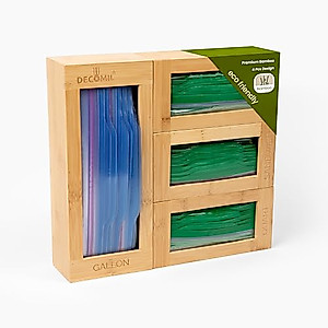 DECOMIL – Ziplock Bag Storage Organizer | Plastic Bag Organizer |Baggie Organizer Dispenser for Drawer | Food Storage Bag Organizer