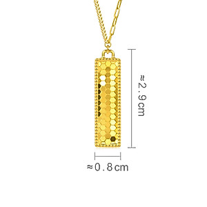 CHOW SANG SANG Dazzling Mirror Gold 999.9 24K Solid Gold Price-by-Weight Gold Simple Rectangle Necklace for Women 93401N (Approx. 0.22tael (~8.23g), 18.5", (47 CM))
