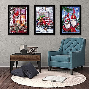 Diamond Painting Frames, 12x16 Picture Frame Set of 6, Self Adhesive Magnetic Poster Photo Frames, Black Diamond Art Frame for Wall Deco