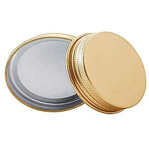 Gold 0.5 Ounce Aluminum Tin Jar Refillable Containers 15 ml Aluminum Screw Lid Round Tin Container Bottle for Cosmetic,Lip Balm, Cream, 30 Pcs