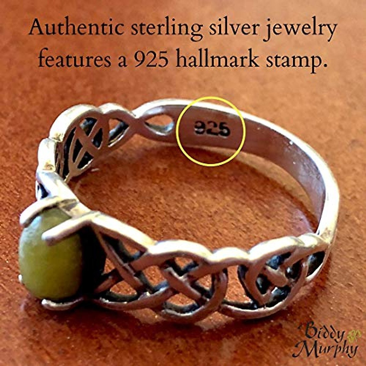 Celtic Knot Ring Sterling Silver Women's Made in Ireland Size 6.5