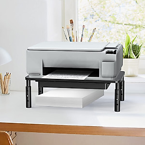 Zimilar Monitor Stand Riser with Drawer - 3 Height Adjustable Monitor Stand with Unique Star Mesh, Metal Monitor Riser for Computer Laptop Notebook Printer