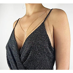 Tgirls Layered Bikini Belly Chain Gold Body Chain Bra Body Chains Beach Body Jewelry for Women