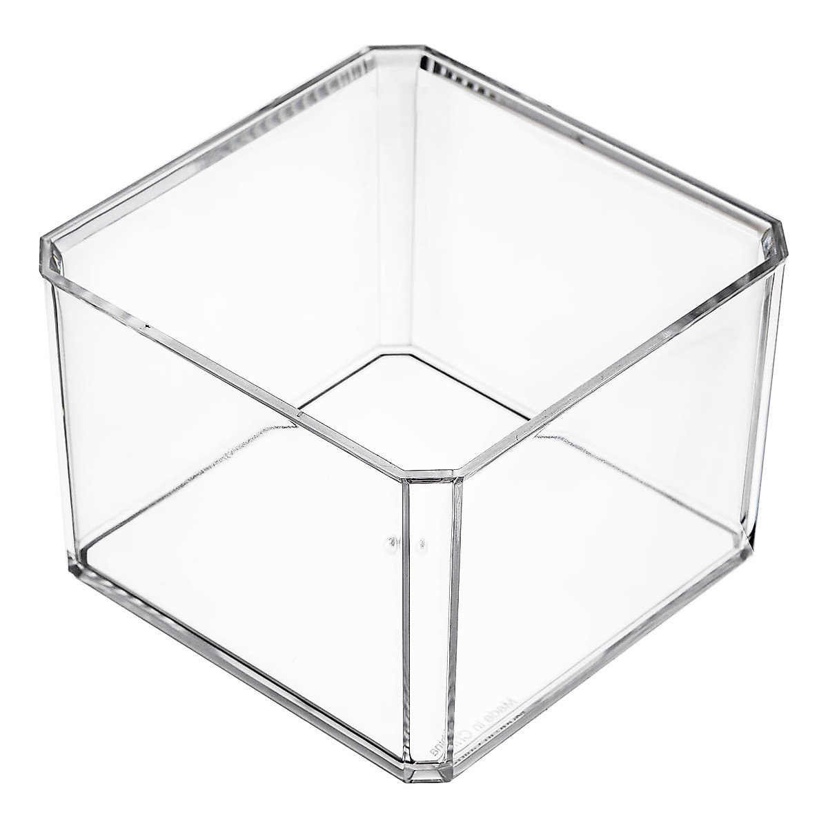 Hiceeden 9 Pieces Square Hair Accessories Organizer with Lid, Stackable Acrylic Bathroom Containers Cotton Ball Pad Qtip Holder, Clear Hair Tie Organizer Storage for Girls Bow Headband Jewelry