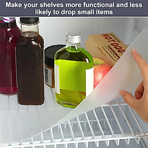 Barydat 8 Pcs Frosted Plastic Shelf Liner Waterproof Non Adhesive Shelf Mats for Wire Shelves Strength Wire Shelving Cover for Kitchen Shelving Unit Pantry Cabinet Storage (Clear,12 x 48 Inch)