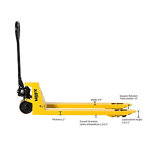 Xilin Manual Pallet Jack, Hand Pallet Jack Truck 48" Lx27“W, 5500lbs Capacity Pallet Lift