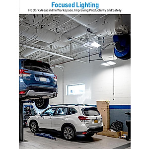 LEONLITE LED Linear High Bay Light 2FT, 220W 29700LM Adjustable Tilt Linear High Bay Shop Light, 135LM/W, 120-277V, 0-10V Dimmable Commercial Hanging Linear Shop Lights for Garage, 5000K Daylight, ETL