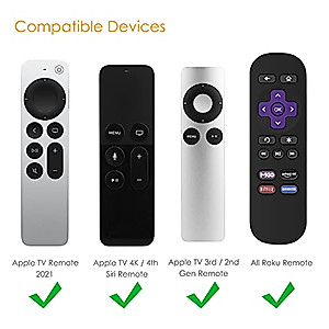 CaseBot Apple TV Remote Holder for Apple TV 4K 2022/2021/4th/3rd/2nd Gen, Roku Remote, Samsung Smart Hub 4K TV Remote, Mounting System Bracket Shelf, Black