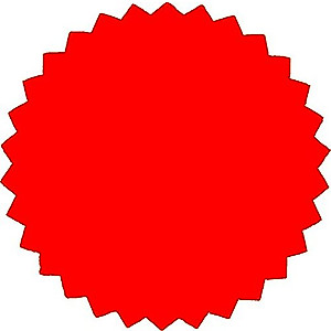 MDLG 100Pcs Blank Metallic Red Embossed Certificate Seals Stickers Scallop Edge Embossed Certificate Seals Stickers Stamp Sealing Certificate Self-Adhesive Seal Sticker