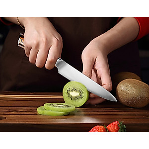 Kitory Paring Knife 5 inch, Kitchen Utility Knife, Stainless Steel Blade Ergonomic Pakkawood Handle, Fruit and Vegetable Paring Cutting Chopping Carving Knives for Home&Restaurant, 2023 Gifts