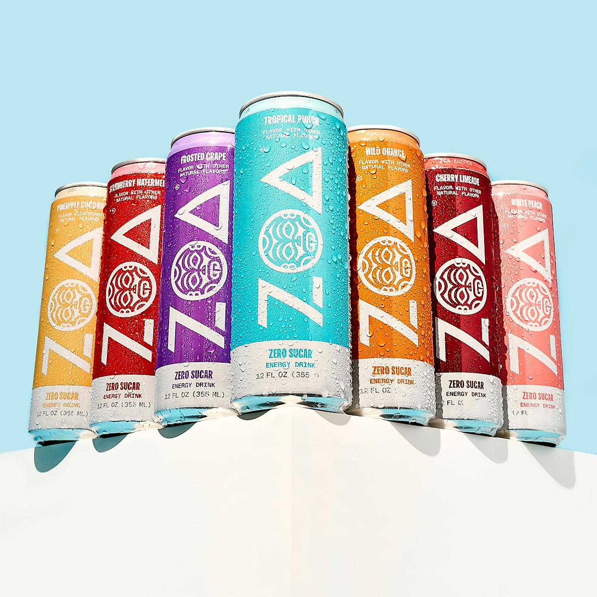 ZOA Zero Sugar Energy Drinks, Cherry Limeade - Sugar Free with Electrolytes, Healthy Vitamin C, Amino Acids, Essential B-Vitamins, and Caffeine from Green Tea - 12 Fl Oz (12-Pack)