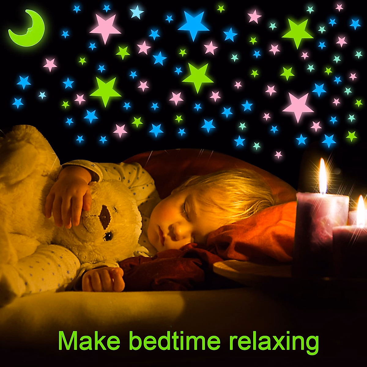 zxbaers Star Ceiling Stickers Glow in The Dark Stickers Luminous Stars Stickers,for Kids Room Decor Create a Comfortable Sleeping Environment 601 PCS