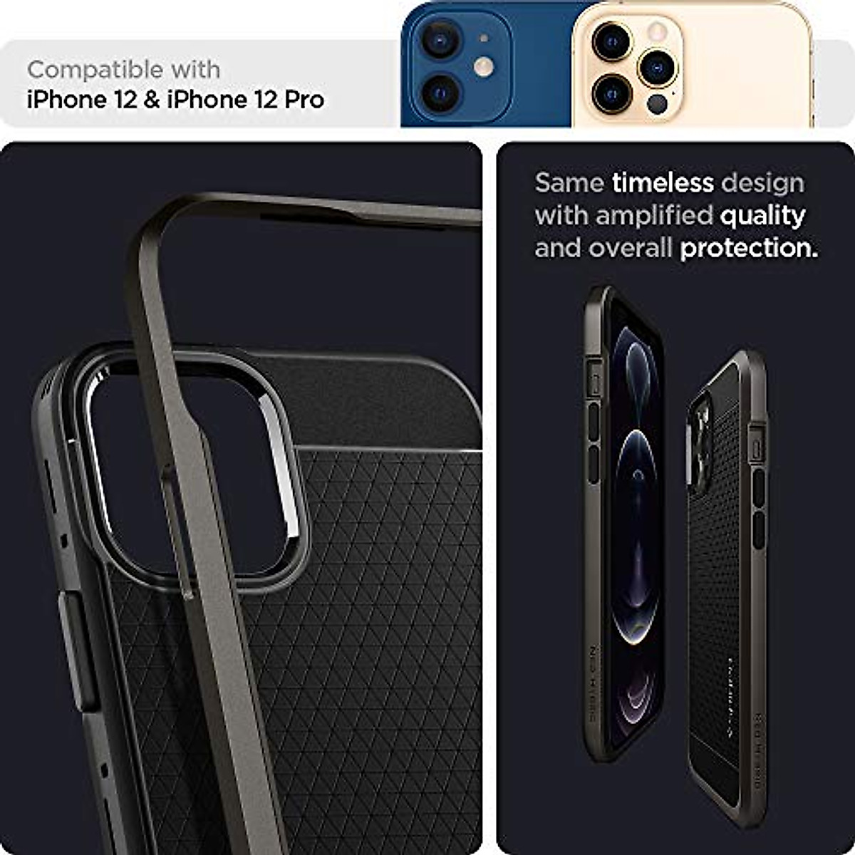 Spigen Neo Hybrid Designed for iPhone 12 Case (2020) / Designed for iPhone 12 Pro Case (2020). - Gunmetal