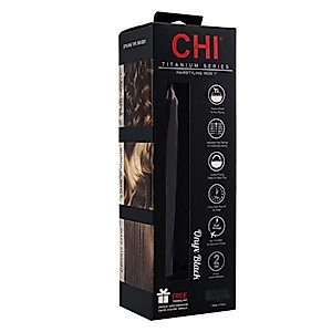 CHI 1" Titanium Hairstyling Iron with TouchSlide Adjustable Heat Settings and Curved Floating Plates, 1 lb, Black