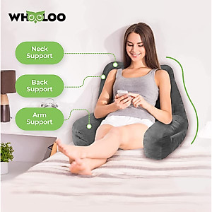 Reading Pillow Sitting Up in Bed Backrest Support Large Adult Back Wedge for Watching TV Bedrest Gerd Heartburn Recovery Snoring Made in The USA 100% Memory Foam w/Removable Washable Cover