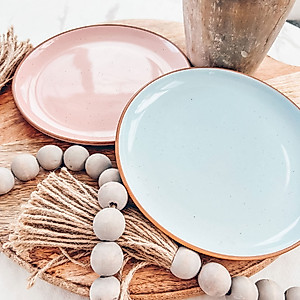 Mora Ceramic Plates Set, 7.8 in - Set of 6 - The Dessert, Salad, Appetizer, Small Dinner etc Plate. Microwave, Oven, and Dishwasher Safe, Scratch Resistant. Kitchen Porcelain Dish - Assorted Colors