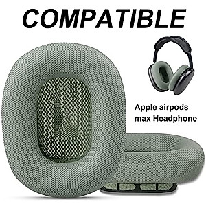 Upgrade Replacement Ear Cushions for Apple AirPods Max Headphone, Protein Leather Memory Foam Earpads with Excellent Noise Isolation (Green)