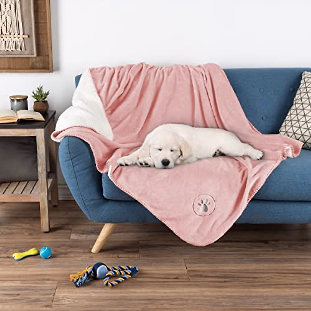 Waterproof Pet Blanket – Reversible Pink Throw Protects Couch, Car, Bed from Spills, Stains, or Fur – Dog and Cat Blankets by Petmaker (50x60)