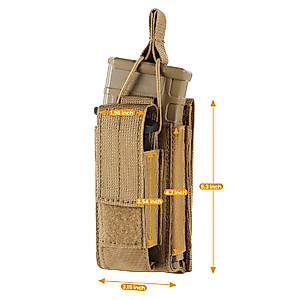 FRTKK Molle Mag Pouch, Open Top Single/Double/Triple Magazine Pouch Holder Carrier for M4 M16 AK AR Glock M1911 92F 9mm