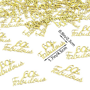 Happy 60th Birthday Confetti Glittery 60&fabulous Birthday Decorations Gold Table Scatters for Wedding Anniversary Decor Supplies 100PCS