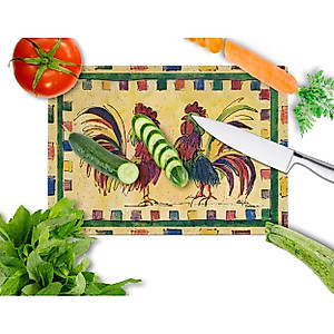 Caroline's Treasures 8062LCB Bird - Rooster Glass Cutting Board Large Decorative Tempered Glass Kitchen Cutting and Serving Board Large Size Chopping Board