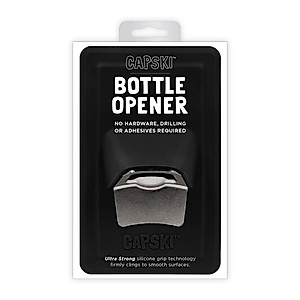 30 Watt CAPSKI | Silicone Portable Movable Man Cave Bottle Opener | No Screws or Glues | Grips Shiny Surface | Man Cave Gift