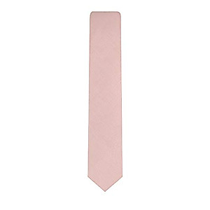 AUSCUFFLINKS Blush Pink Regular Ties Cotton Business Ties Linen Neckties | Wedding Ties for Groomsmen | Tie for Groom (REGULAR TIE)
