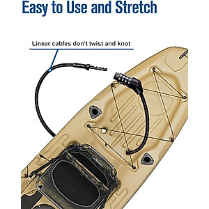 NDakte Bike Lock, Extra Long Straight Cable Lock(6ft to 27ft) with Resettable Combination, Unique Male Narrow Designed to Especially Suitable for Kayak, Scooter and Paddle Boards Canoe Jet Ski