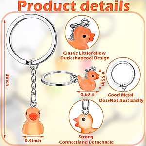 Mini Duck Keychains Glow in the Dark Duck Keychains Duck Party Favors Light up Tiny Duck for Birthday Baby Shower(48 Pcs)