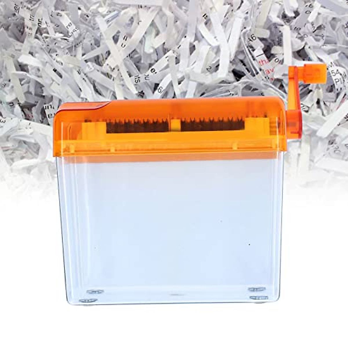TOPINCN Manual Paper Shredder, Portable Shredder Compact Structure with Hand Crank for School for Office Desktop for Home(Orange)