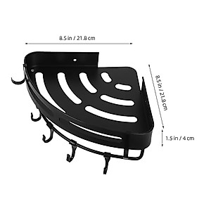 GOOHOCHY 1 Set Bathroom Storage Rack Soap Holder Bathroom Wall Shelf Toilet Storage Shelf Storage Shelves Home Wall-Mounted Shelves Wall-Mounted Sundries Holders Stainless Steel Black