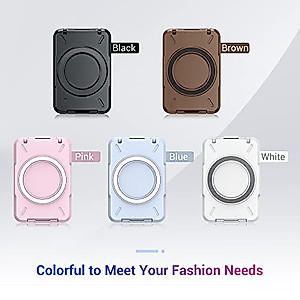 Magnetic Wallet Card Holder For Magsafe, RFID Blocking Slim Hardshell 4 Credit Card & Money Pocket Magnetic Adjustable Stand Wallet for Apple iPhone 16 15 14 13 12 Plus Max Not for iPhone 13/12 mini