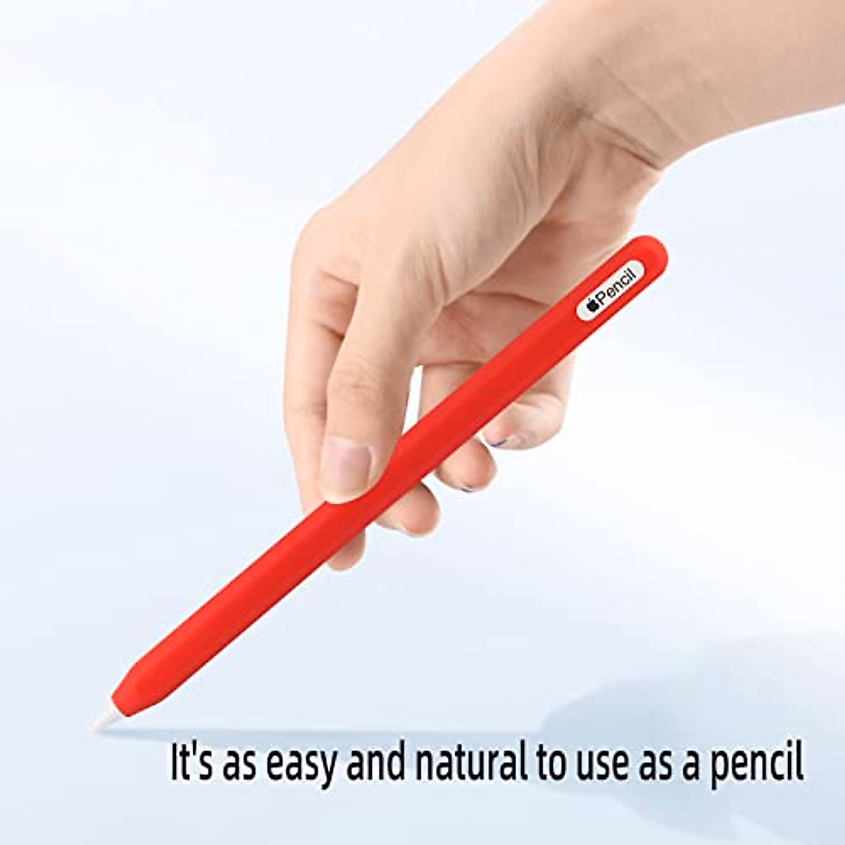 Ultra Thin Silicone Skin Cover Compatible with Apple Pencil 2nd Gen, Protective Silicone Case for iPad Pro 11 12.9 inch 2018 Pencil Case Shockproof Soft Silicone Sleeve(Pink+Glow Green)