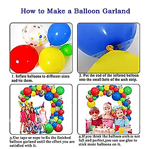 Red Blue Yellow Green Balloon Garland Kit,3 Sizes 18''12''10'Balloon Garland Kit,Latex Balloons for Mario Birthday Carnival Circus Party Decorations
