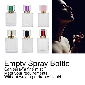 Yosoo Empty Perfume Bottle, 6pcs 50ml Empty Spray Bottle Glass Refillable Refilling Perfume Bottle Makeup Empty Spray Bottle Perfume Atomizer Dispenser for Aromatherapy