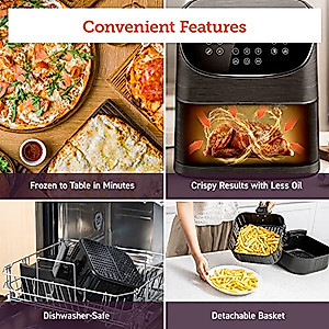 COSORI Air Fryer 5.8QT Pro Gen Smart 11-in-1 Toaster Oven , 100 Recipes Cookbook, 200+ Online Recipes , APP and Touch Screen Control, Works with Alexa & Google Assistant, Dishwasher-Safe Square Basket