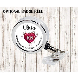 Nursing is a Work of Heart Personalized Embroidered Nurse, CNA, RN, LPN Tote Bag.