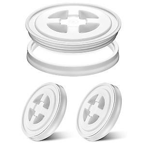 Chunful 3 Pieces 5 Gallon Screw Top Lids Bucket Seal Lid Leak Proof for Plastic Bucket Compatible with Gamma (White)