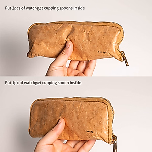 watchget Professional Coffee Cupping Spoon Holder Bag Dupont Paper Portable Cupping Spoon Storage Bag
