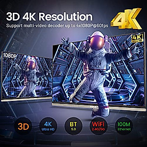 Android TV Box 2022 4GB 64GB Tv Box Android 11.0 Amlogic S905W2 USB 2.0 1080P Ultra HD 4K HDR H.265 AV1 WiFi 2.4G 5GHz BT 5.0 with Wireless Backlit Mini Keyboard