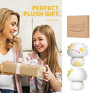 Mewaii Squishy Cloud-Like Softness, Trending Kawaii Lemon Cow Mushroom Plush Pillow, A Must-Have Collectible for Young Adults, Perfect for Kids, Toddlers Girls, Stuffed Animal Decor (8")