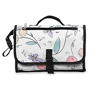 JumpOff Jo – Portable Changing Pad / Diaper Bag with Padded Changing Station, Easy Travel Changing Pad, Includes Handy Storage Pockets for Baby Necessities – Fairy Blossom