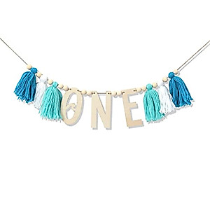 Surf Birthday The Big One High Chair Banner - Garland Boho 1st/First Birthday Decoration - Tassel Surf Birthday Party, Big One Birthday, Wave Banner(WAVE ONE BANNER)