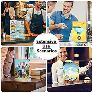 MaxGear 8.5 x 11 Acrylic Sign Holder 6 Pack, Clear Table Paper Display Stand Double Sided Menu Flyer Holder Vertical Picture Frame Plastic Plexi Sign Holders for Office, Store, Restaurants, Hotels